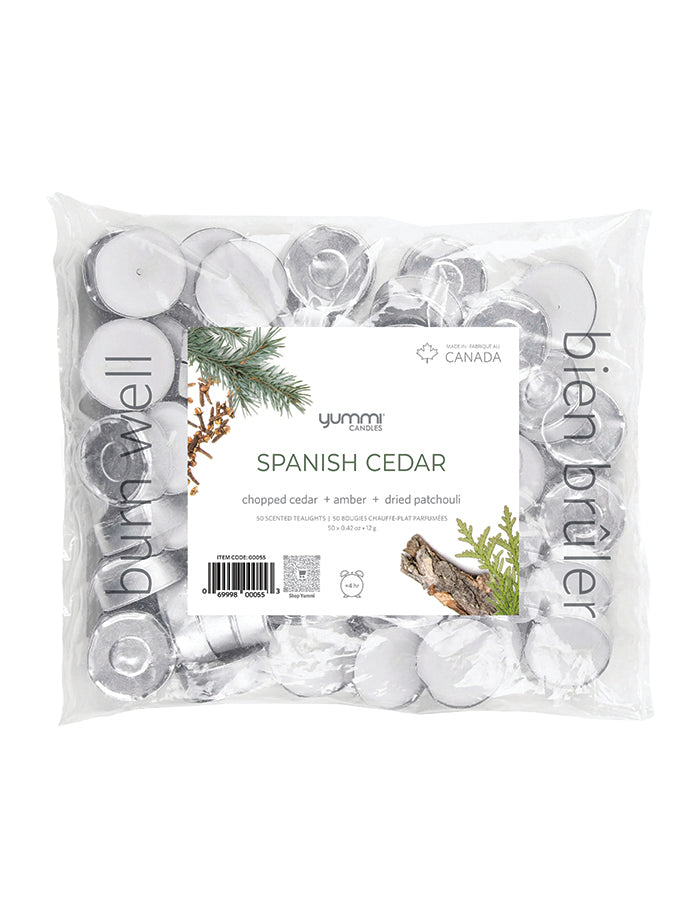 Spanish Cedar Scented Tealight Candles - Set of 50 – Yummi Candles Canada