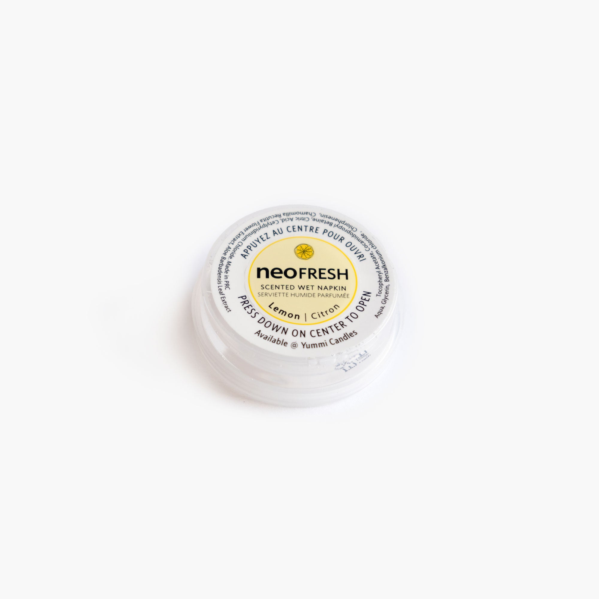 Neo FRESH Scented Wet Napkin – Lemon - Box of 50 – Yummi Candles Canada