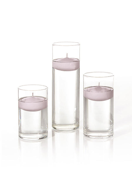 3" Floating Candles and Cylinder Vases - Set of 18 – Yummi Candles Canada