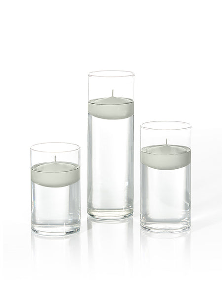 3" Floating Candles and Cylinder Vases - Set of 18 – Yummi Candles Canada